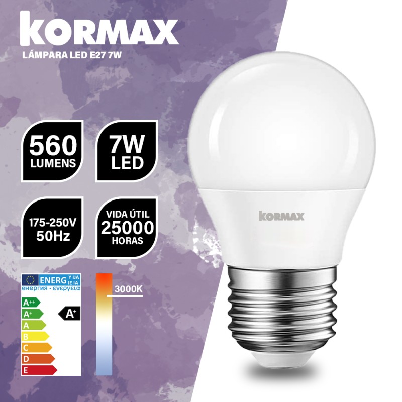 Lampara led g45 7w e27 esferica l/calida